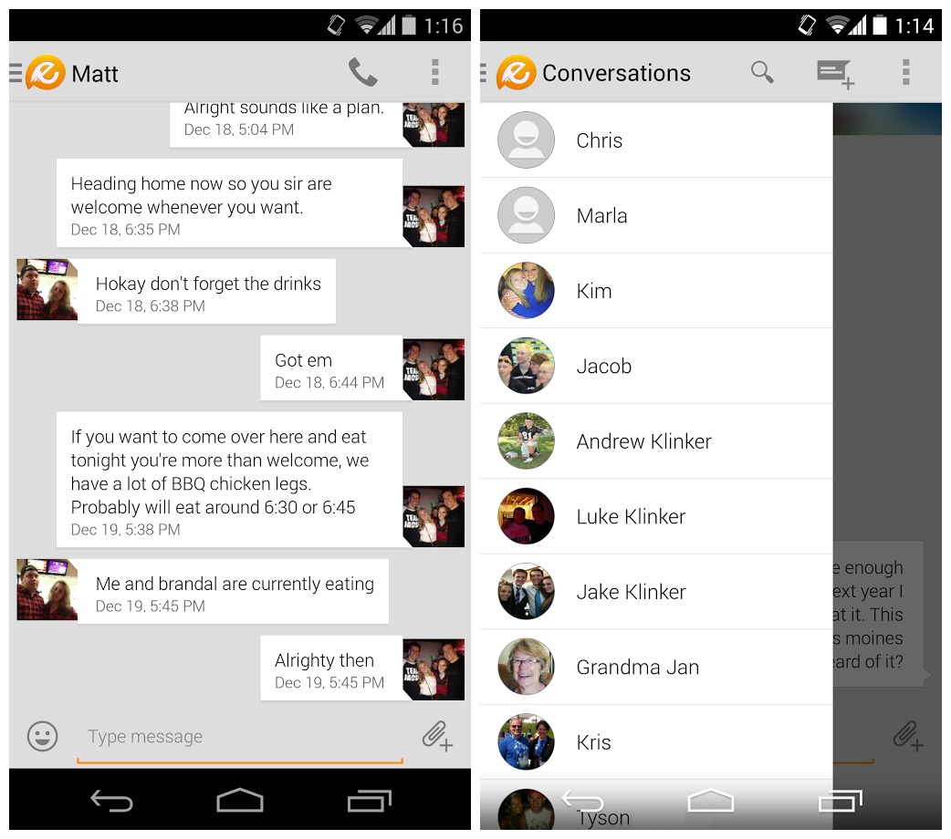 EvolveSMS: A Feature-rich KitKat Themed SMS App For Android