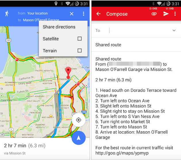 Google Maps Update Brings Shareable Directions And More In Version 9.3